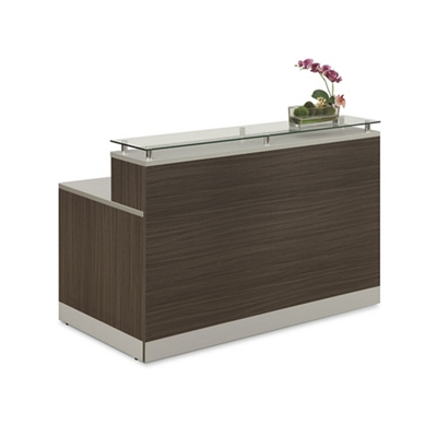 Esquire Glass Top Reception Desk - 63"W x 32"D by NBF Signature Series ...