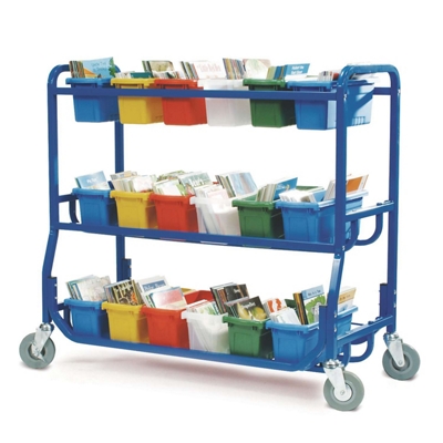 Library Cart with 18 Storage Tubs by Copernicus Educational | NBF.com