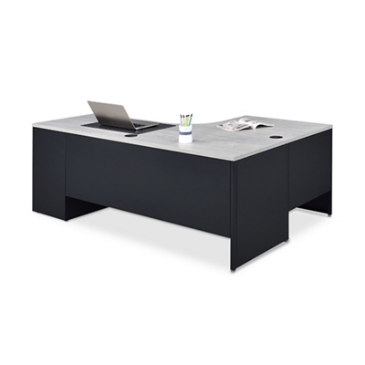 Carbon J-Desk with 3-Drawer Pedestal and Left Return 72"Wx48"D by NBF ...