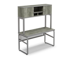 Rivet 59" Credenza Desk with Hutch – 59"Wx24"D