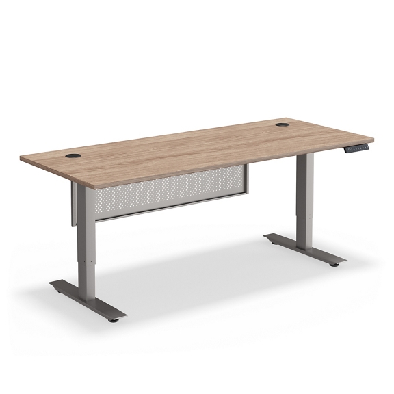At Work Height Adjustable Standing Desk with Modesty Panel - 71"Wx30"D