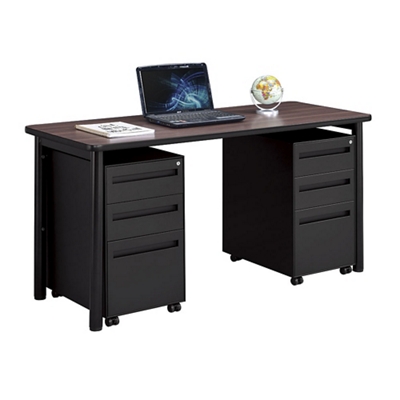 Stahl Table Desk with Mobile Pedestals by NBF Signature Series | NBF.com