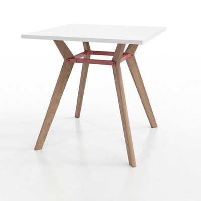Rang Square Standing Height Wood Table - 4"Wx42"H by KFI Studios | NBF.com