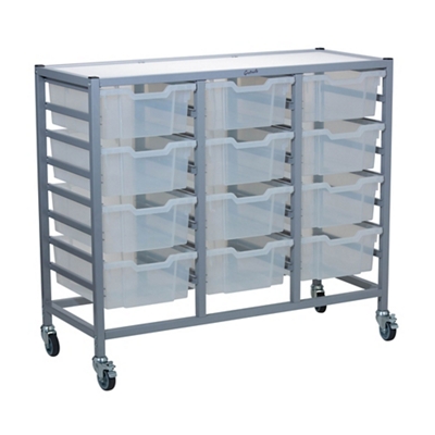 Triple Storage Cart with 12 Trays by Gratnells LLC | NBF.com