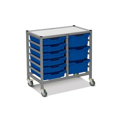 Low Double Storage Cart w/ Trays by Gratnells LLC | NBF.com