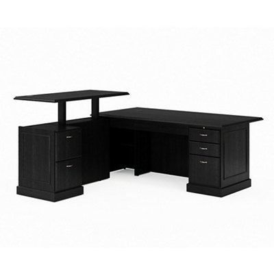 Liberty Height Adjustable L-Shaped Desk w/ Left Return - 72"W x 84"D by ...