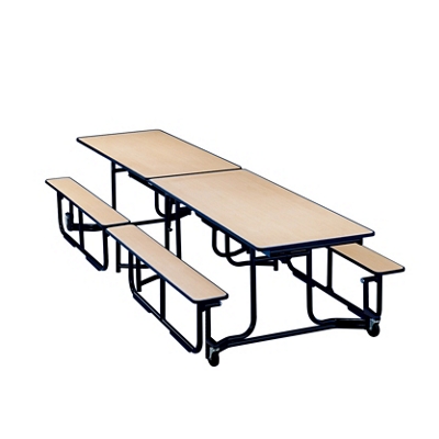 Uniframe Cafeteria Table with Bench Seating - 12' by KI Furniture | NBF.com