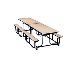 Uniframe Cafeteria Table with Bench Seating - 12'