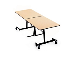 Uniframe Rectangular Folding Cafeteria Table w/ Black Leg– 140"W x 30"D