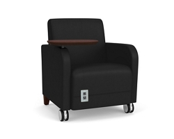 Parkside Powered Guest Chair with Tablet and Casters in Designer Upholstery