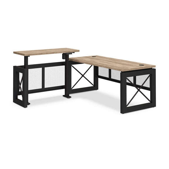 Urban L-Shaped Desk with Adjustable Height Left Return - 72"Wx80"D