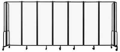 Robo Dividers Mobile Room Divider - Seven Section Frosted Acrylic - 6 ...