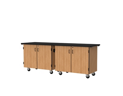 Science Cabinets Mobile Lab Carts w/ Totes and Shelves - 28"W x 96"D by ...