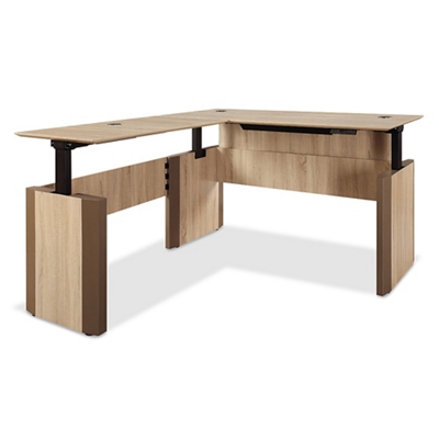 Allure Height Adjustable L-Desk - 60"W x 78"D by NBF Signature Series ...