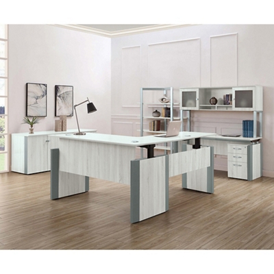 Allure Height Adjustable L-Desk Office Suite by NBF Signature Series ...