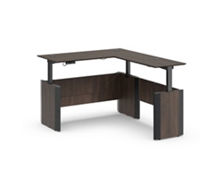 Allure Height Adjustable Reversible L-Desk - 66"W x 78"D