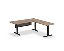 Upward Reversible Height Adjustable L-Shaped Standing Desk with Modesty ...
