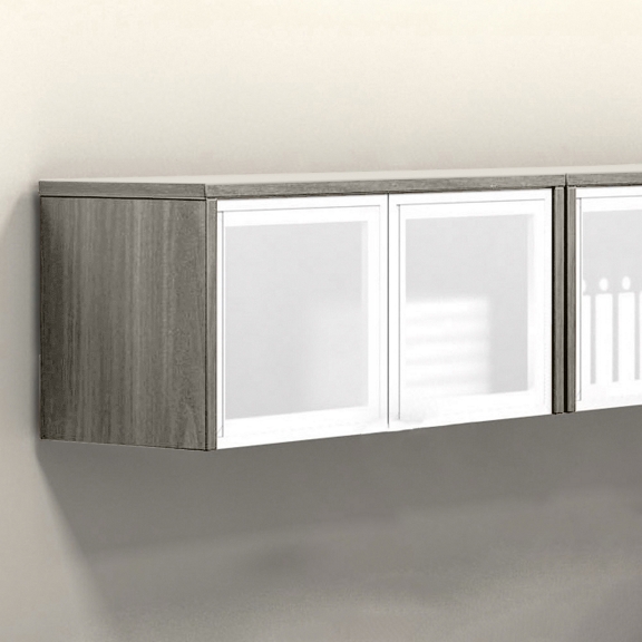 Contemporary Wall Mounted Cabinet with Silver Doors 36 W