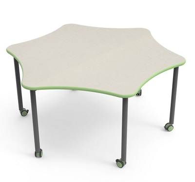 Six-Point Star Table with Casters - 60" Diameter by Smith Systems | NBF.com