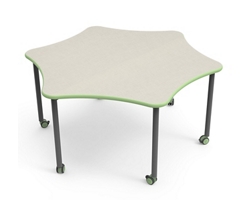 Six-Point Star Table with Casters - 60" Diameter | NBF