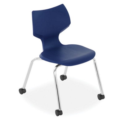Sculpted-Back Stack Chair with Casters by Smith Systems | NBF.com