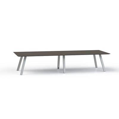 Plateaux Rectangular Powered Conference Table with Knife Edge - 144W x ...