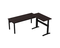 Cortez 72" L-Desk w/ Adjustable Height Return - 72"Wx77"D