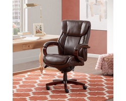 Ergonomic Bonded Leather Office Chair with Memory Foam and Lumbar Support for Home and Office Desk Use