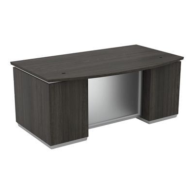 Tuxedo Bow Front Double Pedestal Executive Desk - 72"W x 42"D by Office ...