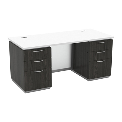 Tuxedo Double-Pedestal Executive Desk - 66"W x 30"D by Office Star ...