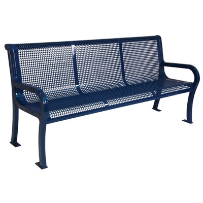 6' Plastic Coated Outdoor Perforated Bench with Back by UltraSite | NBF.com