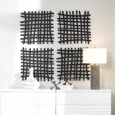 Weaved Grid Iron Wall Decor by NBF Signature Series | NBF.com