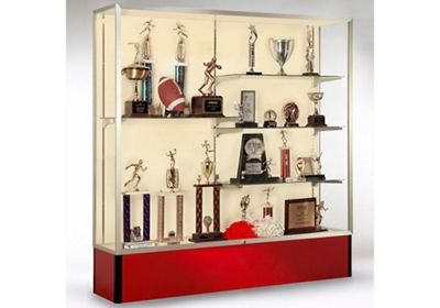 72" Wide Spirit Display Case with Fabric Back by Ghent | NBF.com