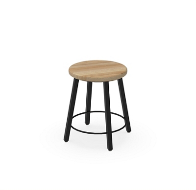 4-Legged Square Tube Stool with Hardwood Seat - 18H by WB Manufacturing ...