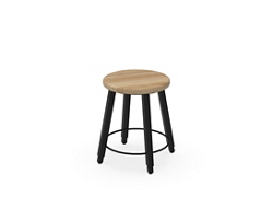 4-Legged Square Tube Adjustable Stool with Hardwood Seat - 18-28"H