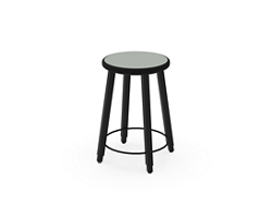 4-Legged Adjustable Square Tube Stool with Laminate Seat - 22-32H