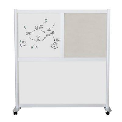 Framewall Dry Erase Mobile Divider Wall - 4'W x 4' H