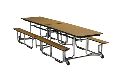 Uniframe Cafeteria Table with Bench Seating - 10' by KI Furniture | NBF.com