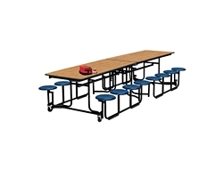 Uniframe Cafeteria Table with 16 Stools Black Frame - 12'