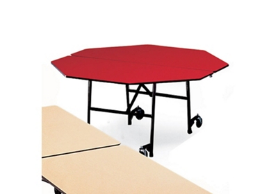 Uniframe Octagonal Mobile Folding Table w/ Chrome Frame - 60"Dia by KI ...