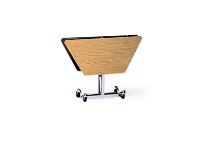 Uniframe Hexagonal Mobile Folding Table w/ Chrome Frame - 48"Dia by KI ...