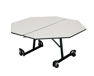 Uniframe Octagonal Mobile Folding Table w/ Black Frame - 60"Dia by KI Furniture | NBF.com