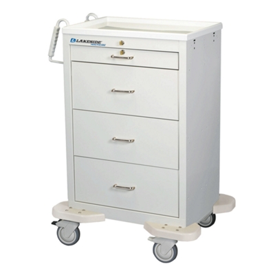 4 Drawer Medication Cart with Key Lock by Lakeside | NBF.com