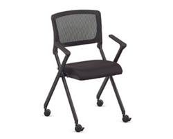 Linear Nesting Chair with Vertical Mesh Back and Memory Foam Seat