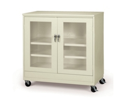 36"W x 18"D x 79"H Mobile See-Thru Storage Cabinet