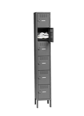 6 Tier Box Lockers 1 Wide With Legs by Tennsco | NBF.com