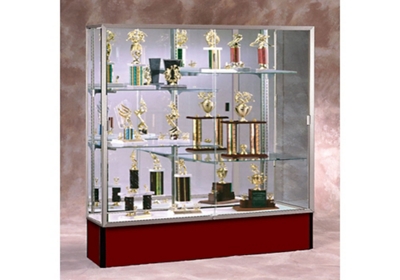 72" Wide Spirit Display Case with Mirror Back by Waddell | NBF.com