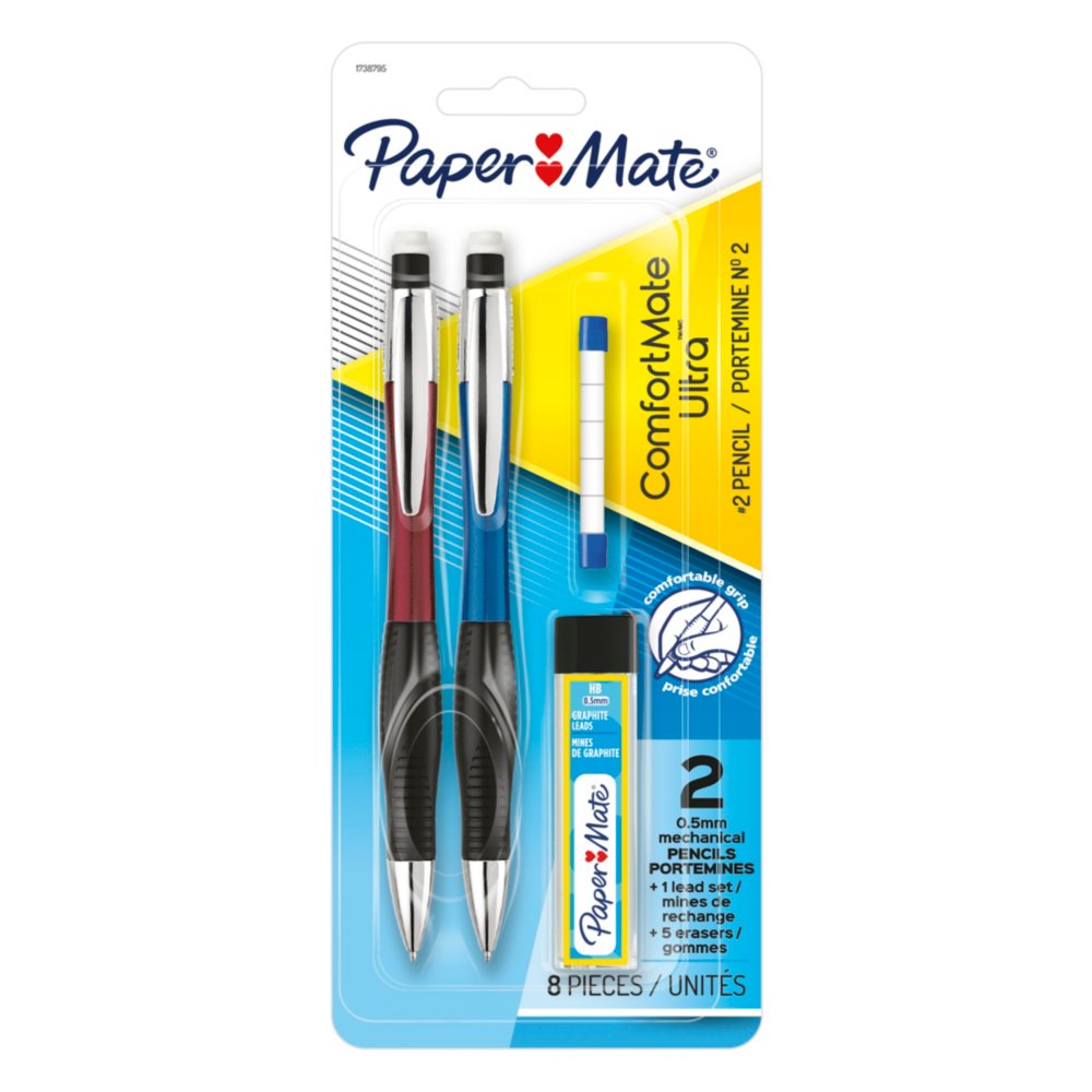 Paper Mate Comfort Mate Ultra Mechanical Pencil Sets, 0.5mm, HB #2 lead ...