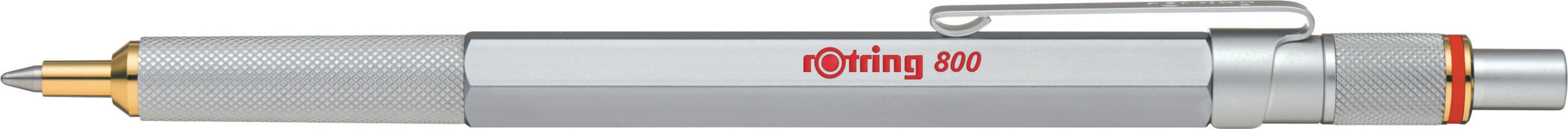 rOtring 800 Retractable Ballpoint Pen, Medium Point, Silver | rOtring