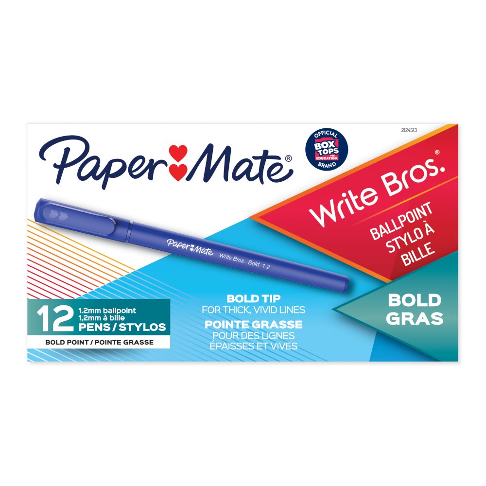 Paper Mate Write Bros. Ballpoint Pens, Bold Point (1.2mm) | Papermate